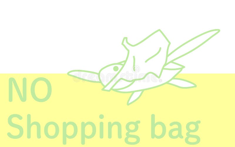 Illustration of a Sea Turtle Eating a Plastic Bag Stock Vector ...