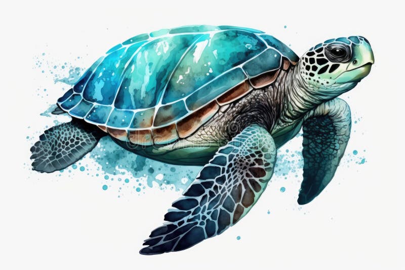Illustration of a Sea Turtle on a White Background Stock Illustration ...