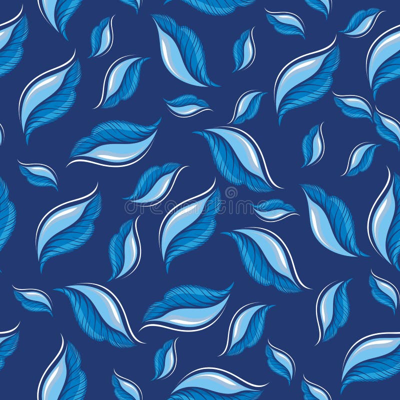 Stylized Seamless Abstract Leaf Pattern. Vector Illustration. for Your ...