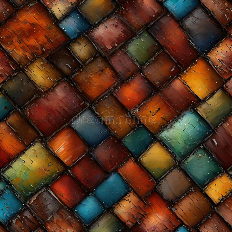 Seamless Abstract Pattern of Colorful Mosaic Tiles, Tileable Background ...