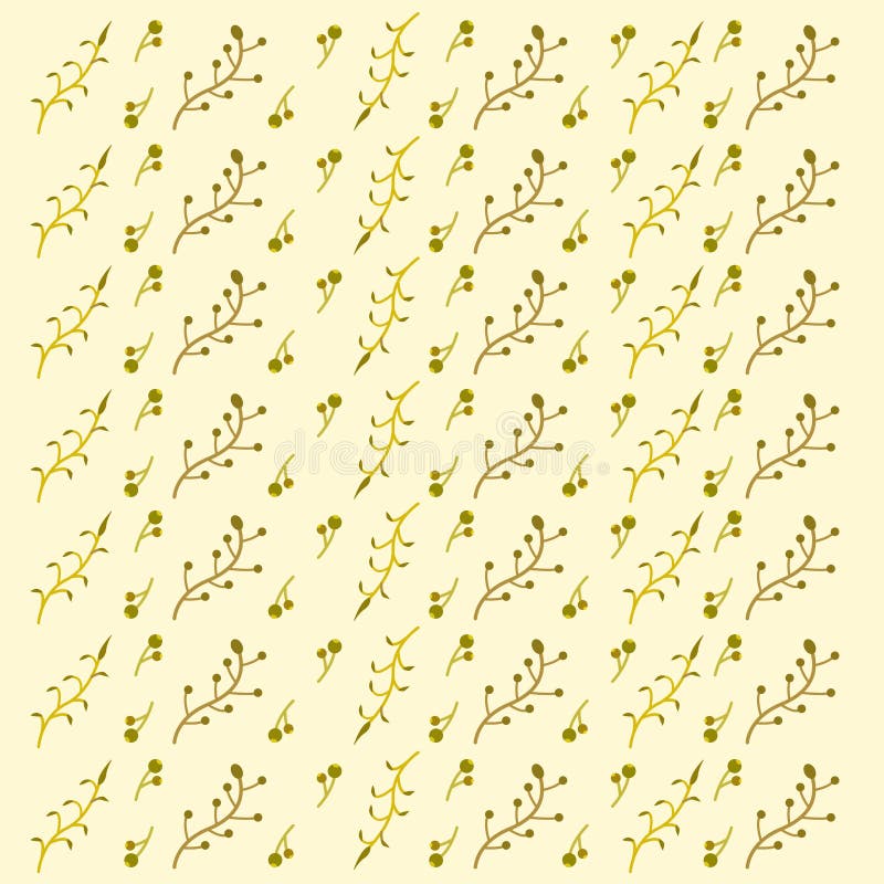 Illustration of Seamless Autumn Twig Pattern. Seamless Pattern with ...