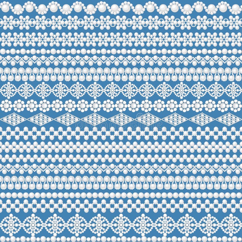 Seamless Background with a Pattern of White Pearl Beads Stock Vector ...