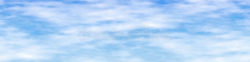 Illustration of Seamless Blue Sky Wide Screen with Soft White Clouds ...