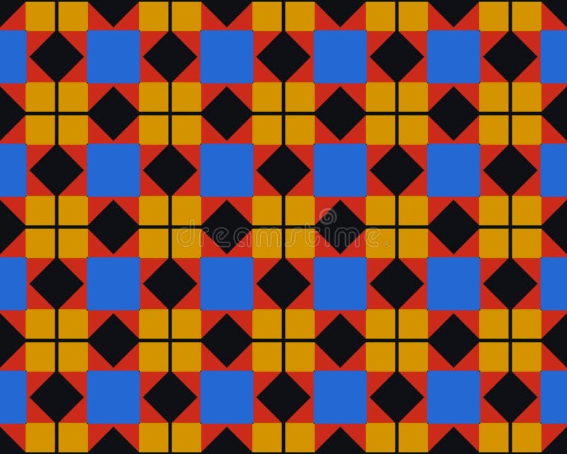 Illustration of a Seamless Colorful Square and Rhombus Tile Pattern ...