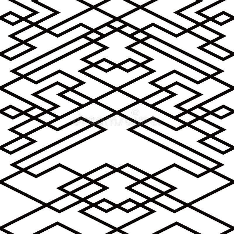 Monochrome Seamless Japanese Pattern Combining Geometric Systems Stock ...