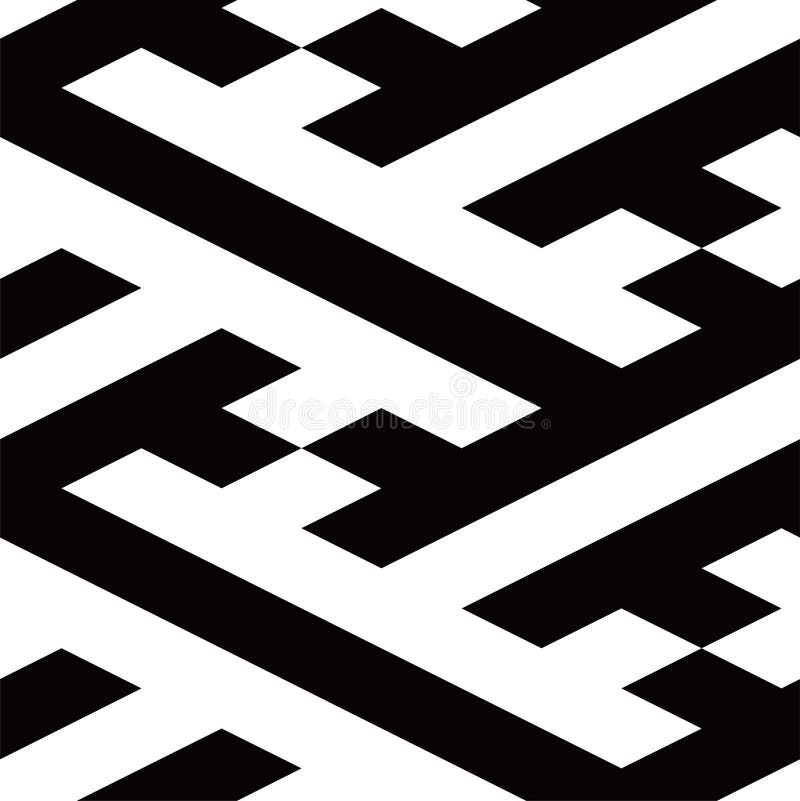 Monochrome Seamless Japanese Pattern Combining Geometric Systems Stock ...
