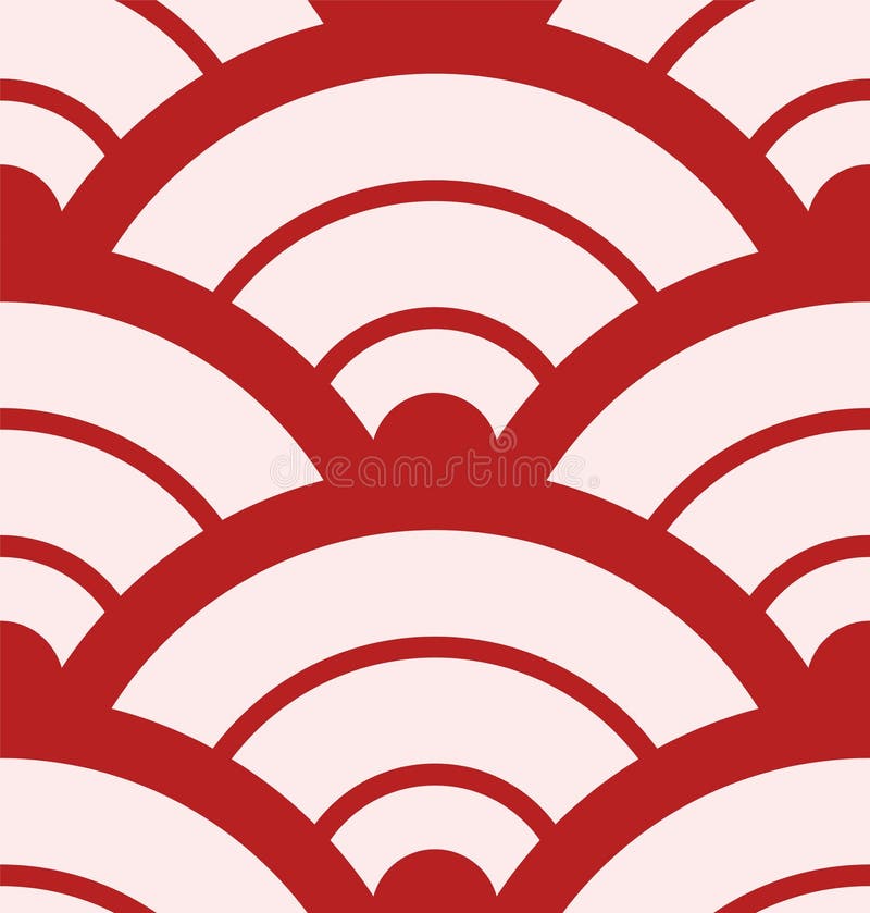 Red Seamless Japanese Pattern that Represents the Qinghai Wave Stock ...