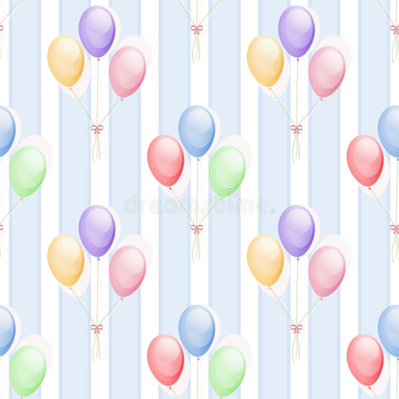 Illustration Seamless Pattern Colorful Balloons Cute Kids Stock ...