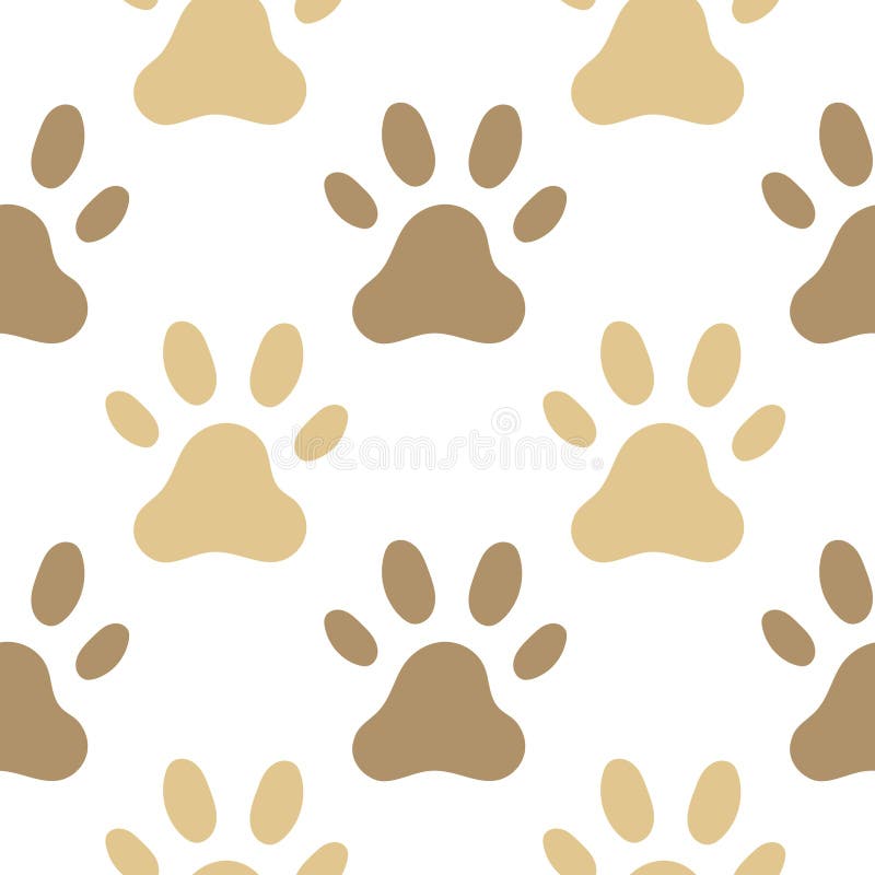 Illustration Seamless Pattern of Dog Footprints Stock Vector ...