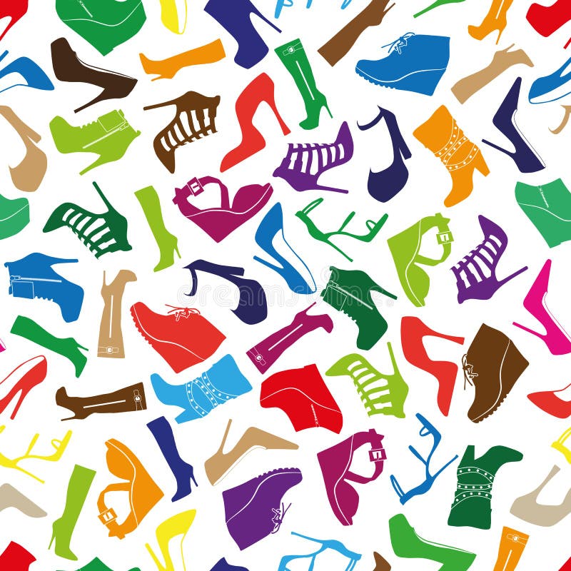 Illustration Seamless Pattern High Heels Stock Vector - Illustration of ...