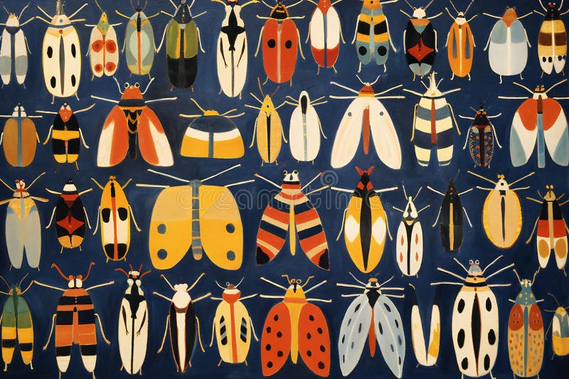 Seamless Pattern with Insects, Illustration Stock Illustration ...