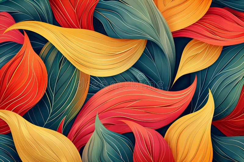 Illustration of Seamless Pattern Made with Colorful Wavy Curls and ...
