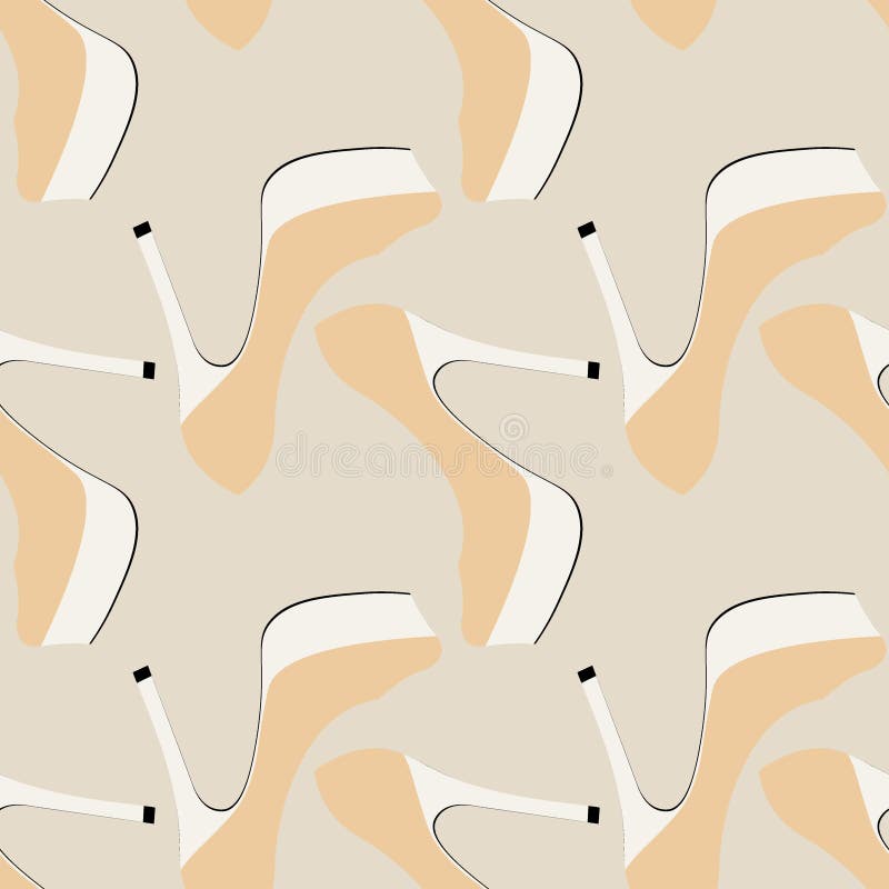 Illustration Seamless Pattern on a Square Background - Beautiful Shoes ...