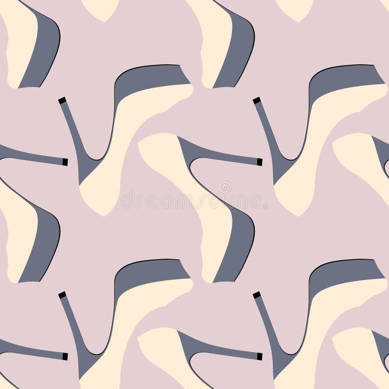 Illustration Seamless Pattern on a Square Background - Beautiful Shoes ...