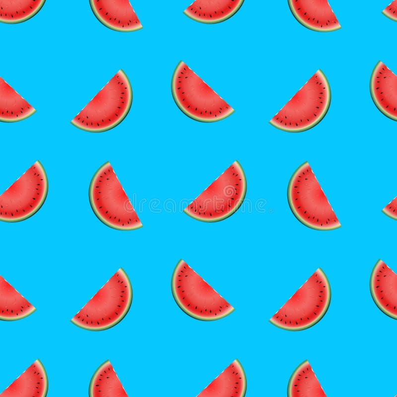 Seamless Pattern with Water Melon Stock Vector - Illustration of draw ...