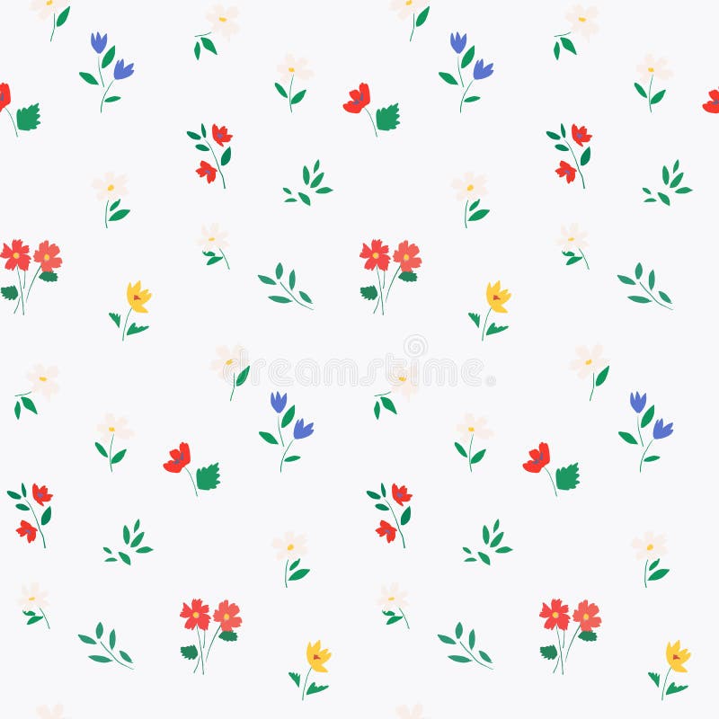 Meadow Flowers Seamless Pattern Stock Vector - Illustration of color ...
