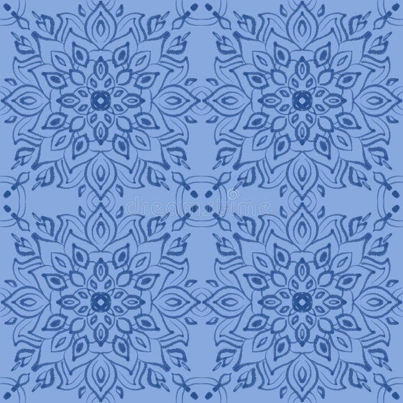 Mandala Blue Wallpaper Line Drawing Stock Illustrations – 1,036 Mandala ...