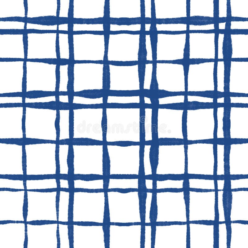 Illustration Seamless Patterns Drawing of Blue Square Plaid Repeat ...