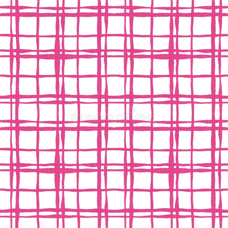 Illustration Seamless Patterns Drawing of Pink Square Plaid Repeat ...