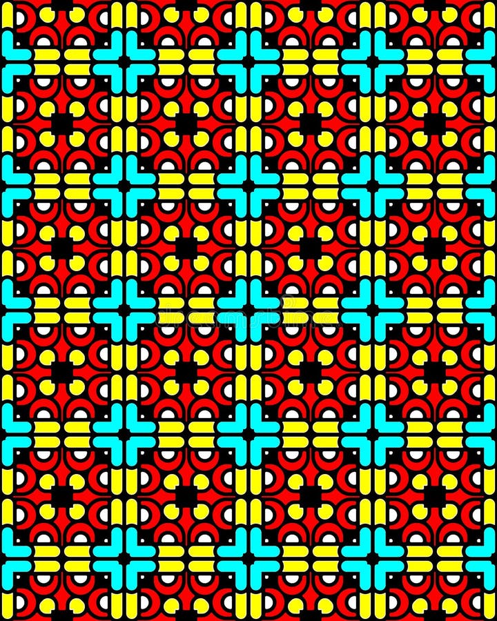 Illustration of Seamless Repeat Patterns with Red Elements Stock ...