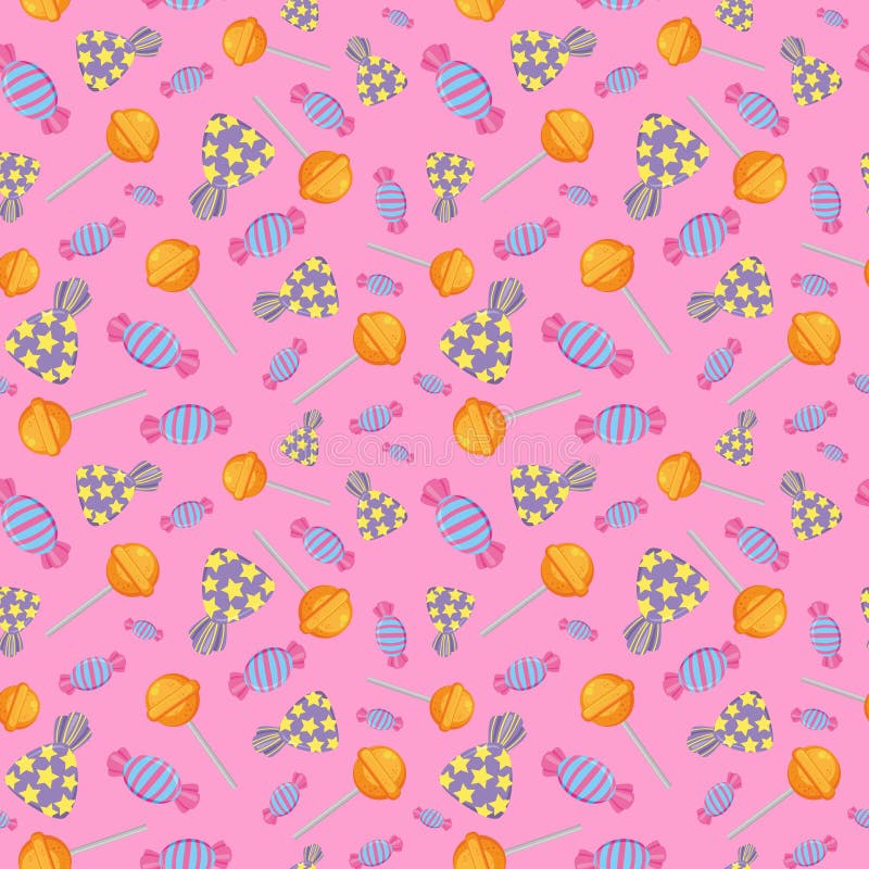 Illustration of a Seamless Repeating Pattern of Colorful Lollipops and ...