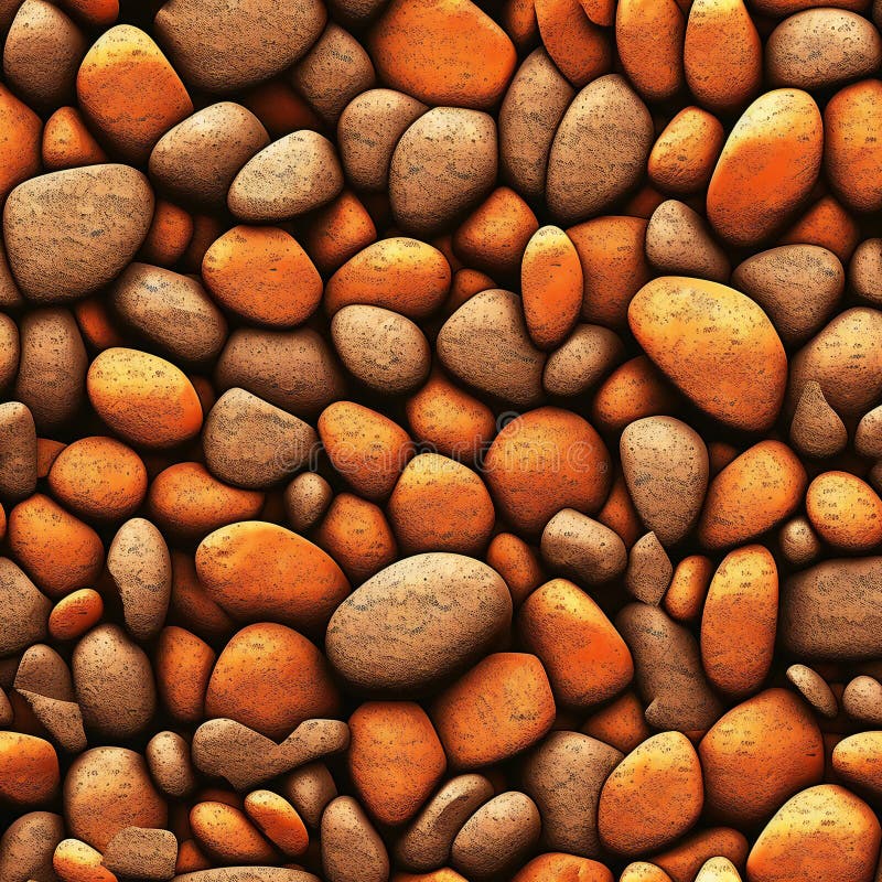 Seamless Texture of Orange Pebbles Stock Illustration - Illustration of ...