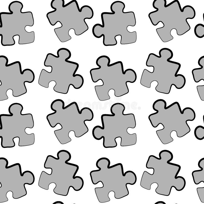 Illustration - Seamless Texture, Pattern - Puzzles. Minimalism ...