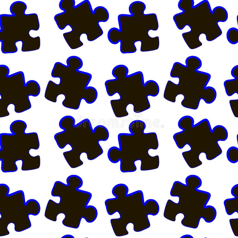 Illustration - Seamless Texture, Pattern - Puzzles. Minimalism ...