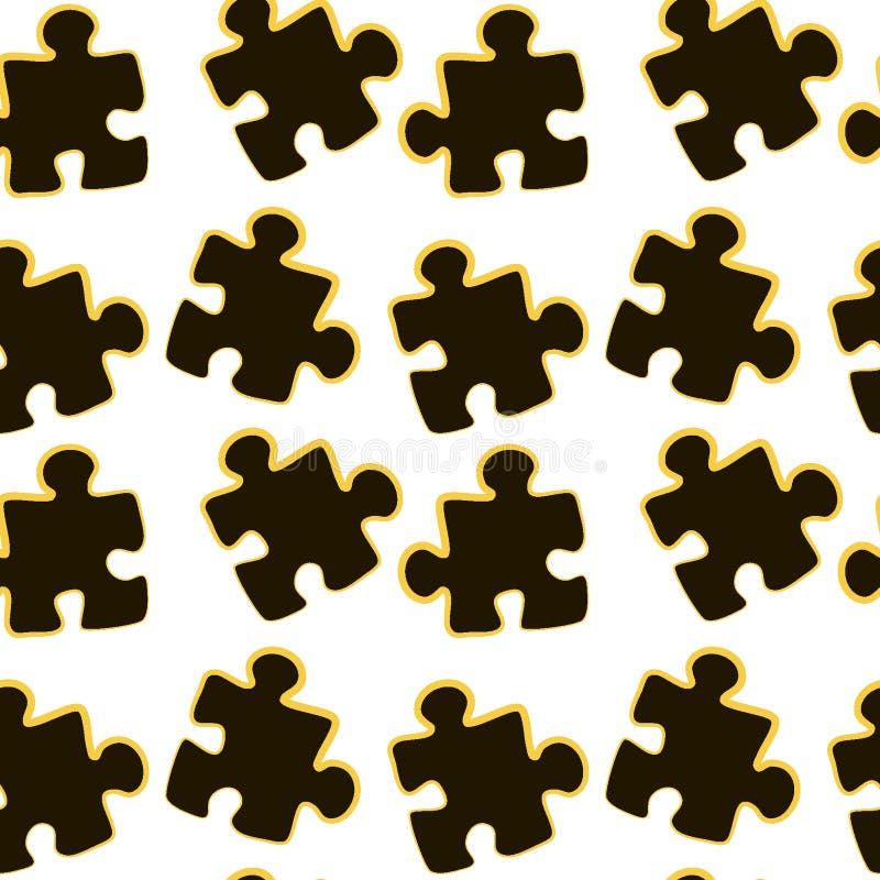 Illustration - Seamless Texture, Pattern - Puzzles. Minimalism ...