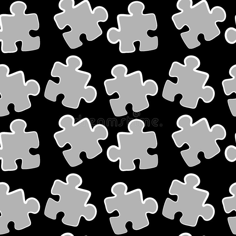 Illustration - Seamless Texture, Pattern - Puzzles. Minimalism ...