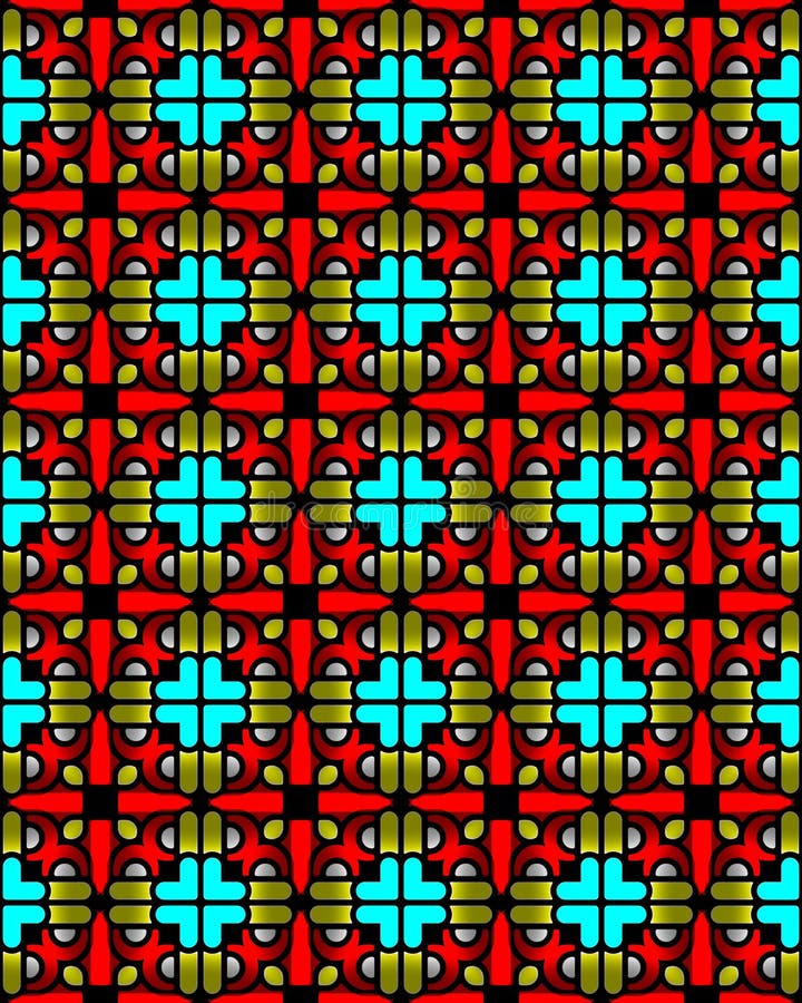 Illustration of a Seamless Tile Pattern in Red, Yellow and Blue Color ...