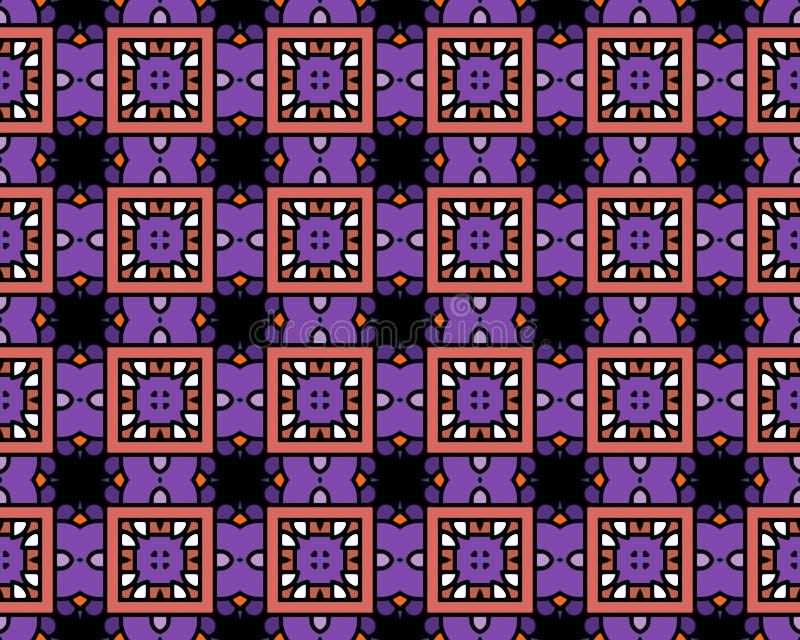 Illustration of Seamless Tiles Pattern in a Purple Color Stock ...