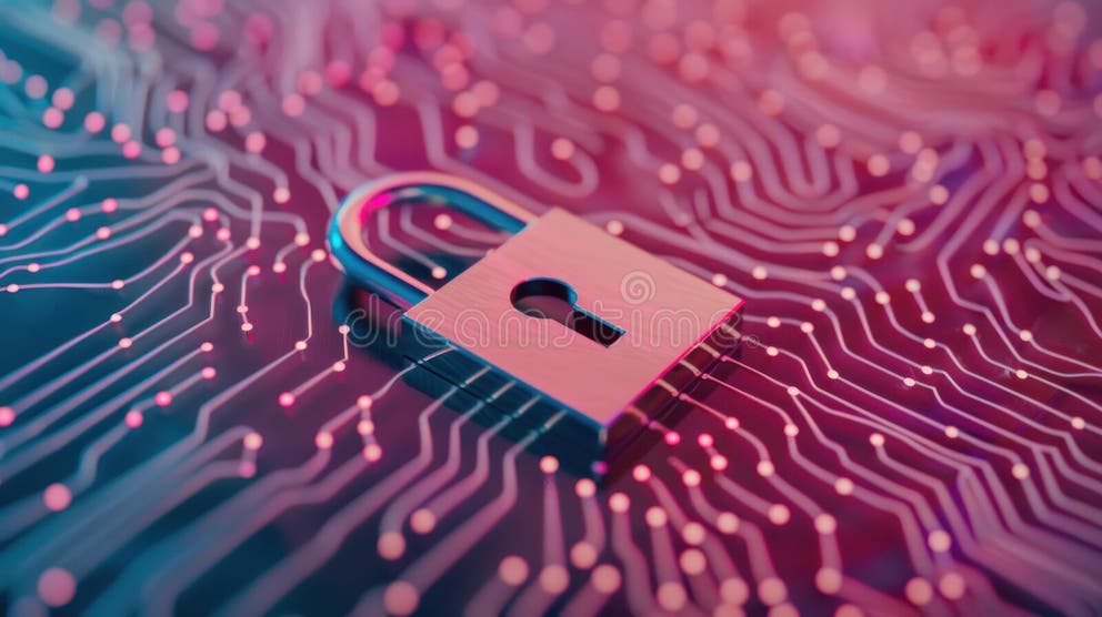 Illustration of a Secure Lock Symbolizing Cybersecurity Protocols for Data Protection and ...