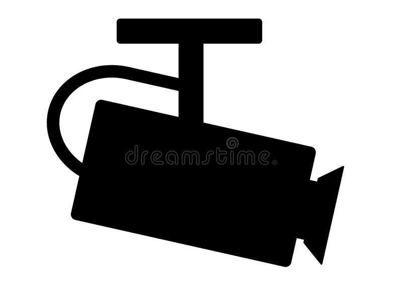 Illustration of a Security Camera Silhouette (surveillance Camera Icon ...