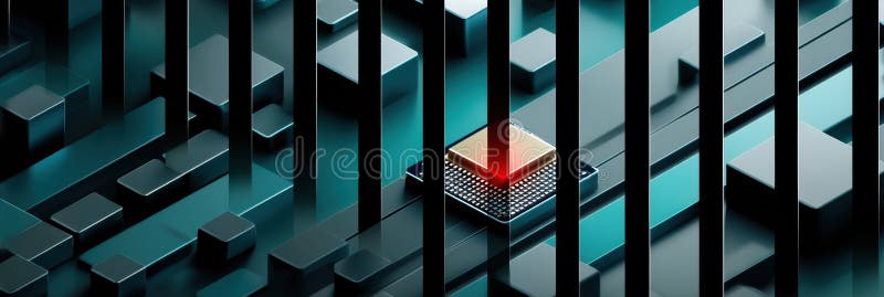 Illustration of Semiconductor Chip Secured Behind Trade Bars Indicative ...