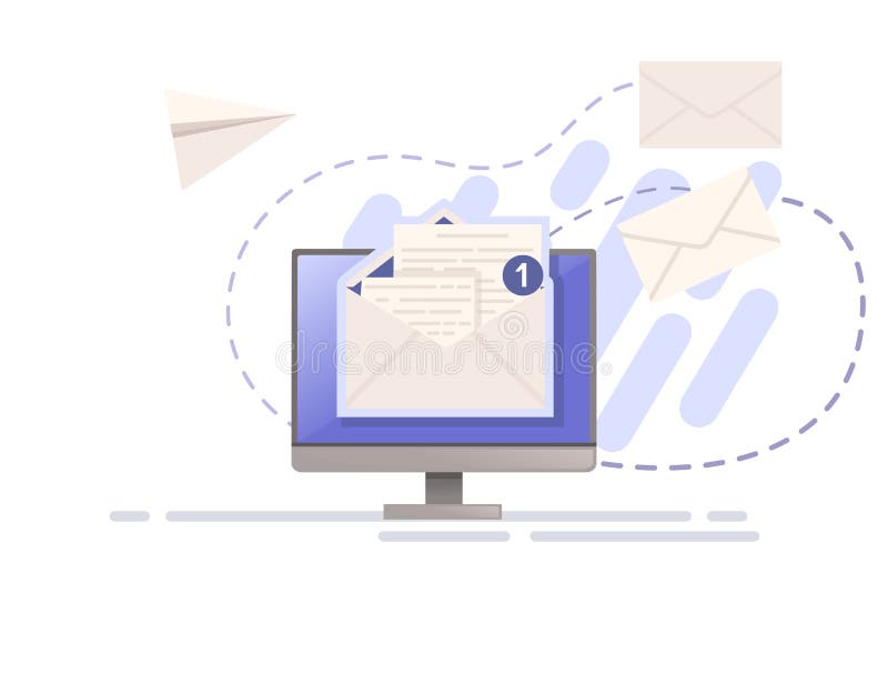 Email Message Concept. New, Incoming Message Vector Illustration in ...