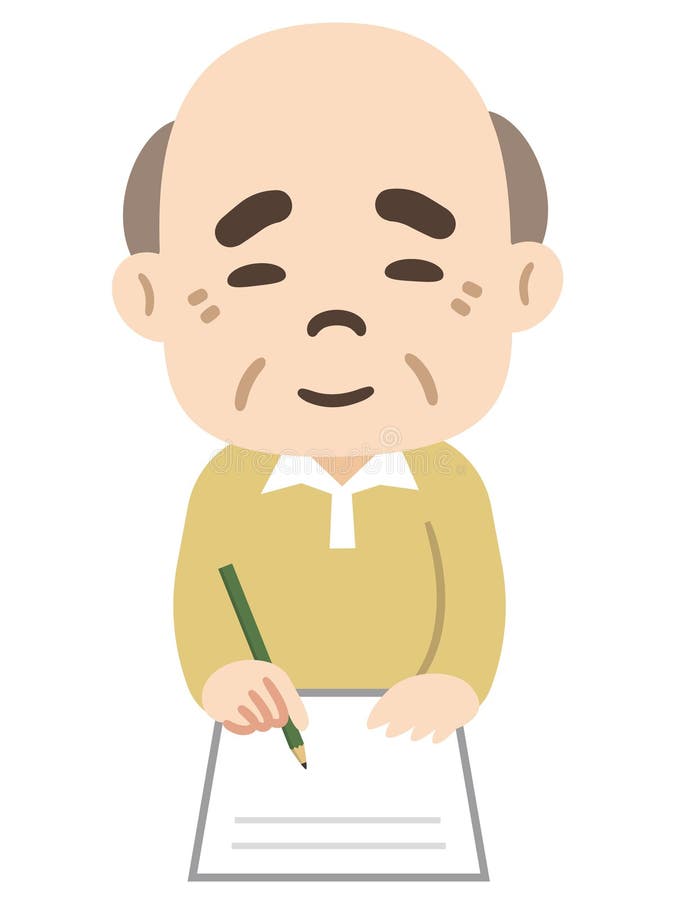 Senior Man Writing Paper Stock Illustrations – 106 Senior Man Writing ...