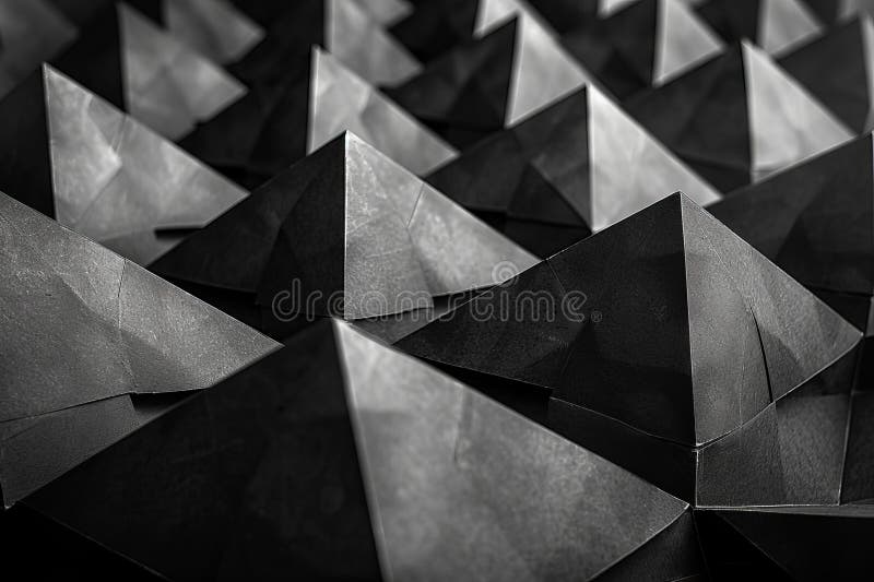 A Series of Paper Triangles in Black and White, High Quality, High ...