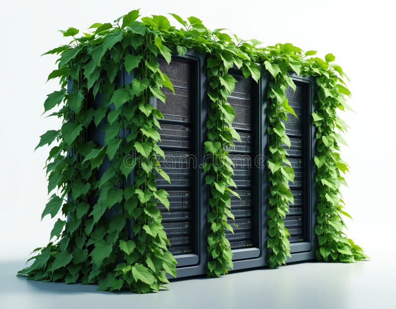 Renewable Green Data Center Illustration Eco Technology Stock ...