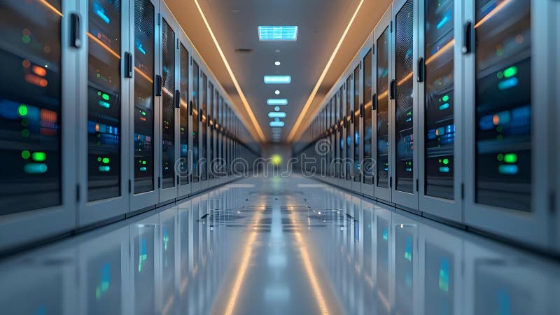 Illustration of Server Racks in a Data Center Setting. Concept Data ...