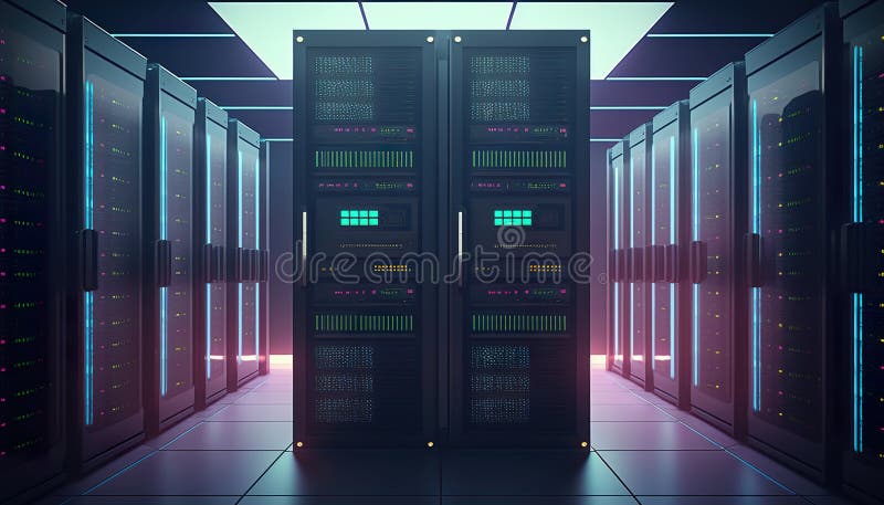 Illustration Server Racks in Server Room Data Center Stock Illustration ...