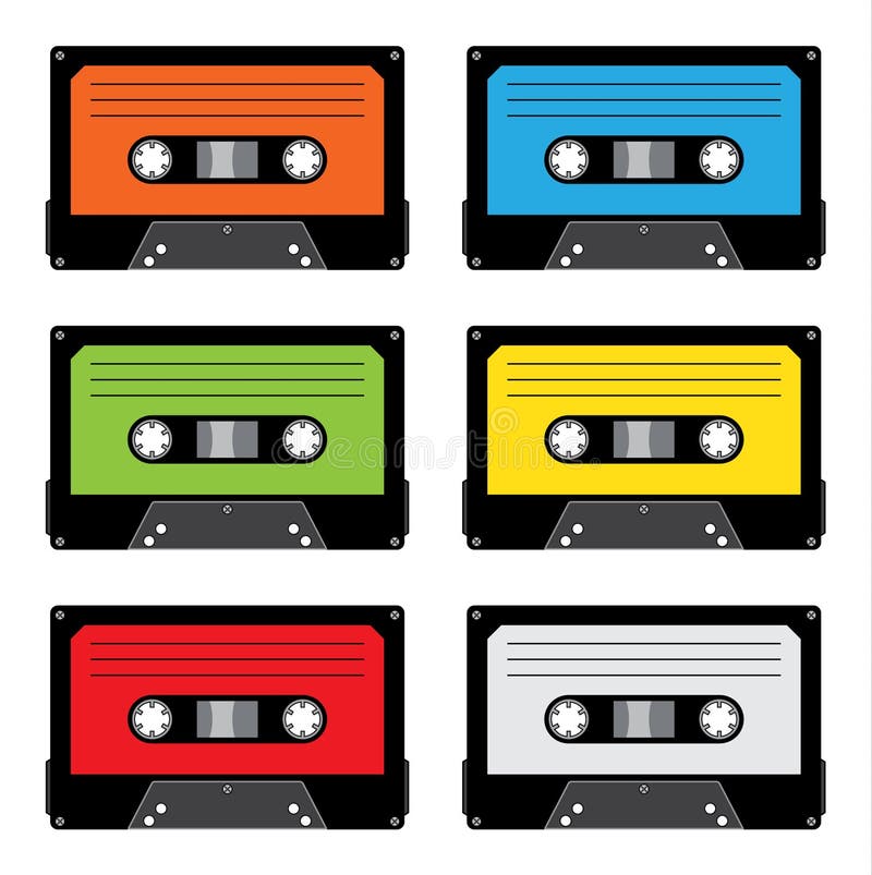 Illustration Set of Audio Cassettes Stock Vector - Illustration of ...