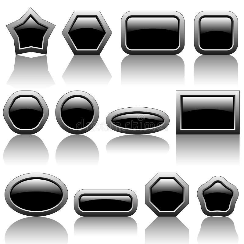 Web black buttons stock illustration. Illustration of glass - 8033094
