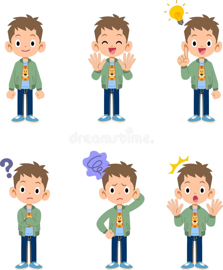 Illustration Set of a Boy with Various Expressions Stock Vector ...