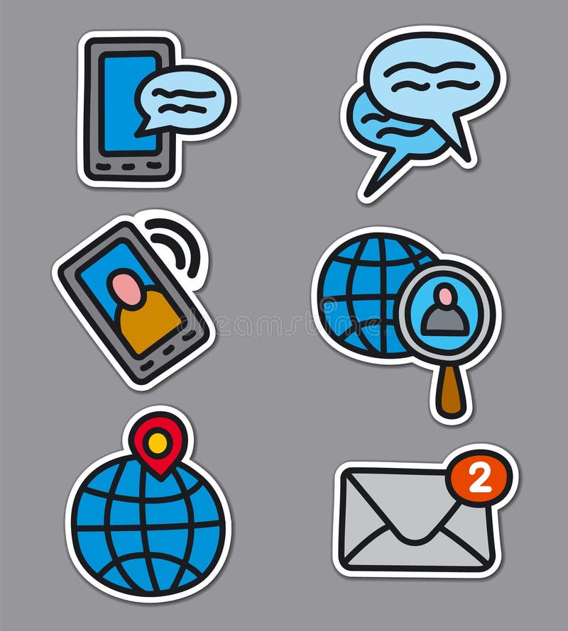 Communication stickers stock illustration. Illustration of computer ...
