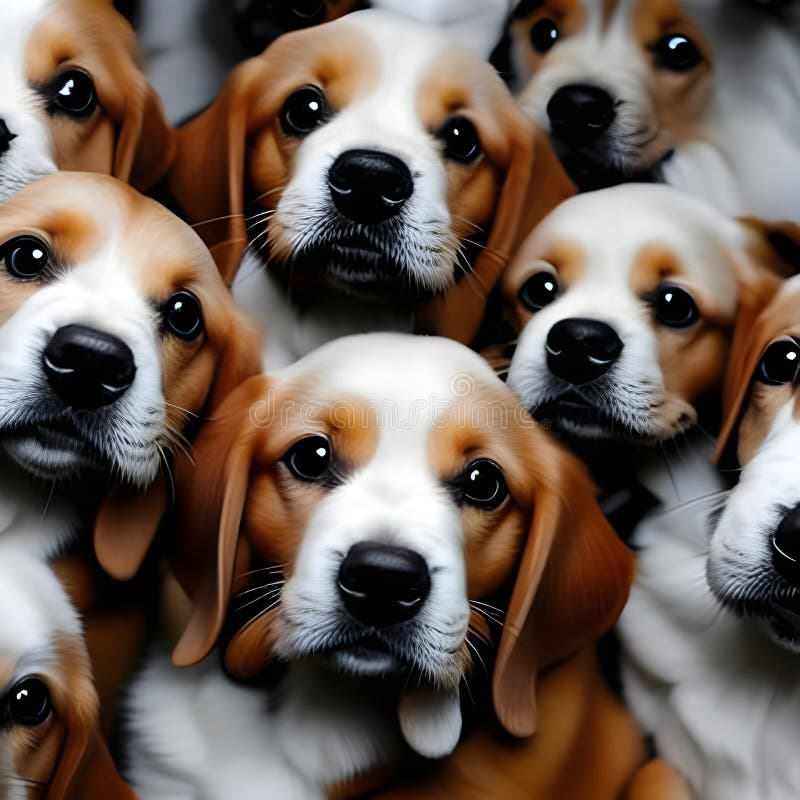 Illustration of a Set of Cute Little Dogs Stock Illustration ...