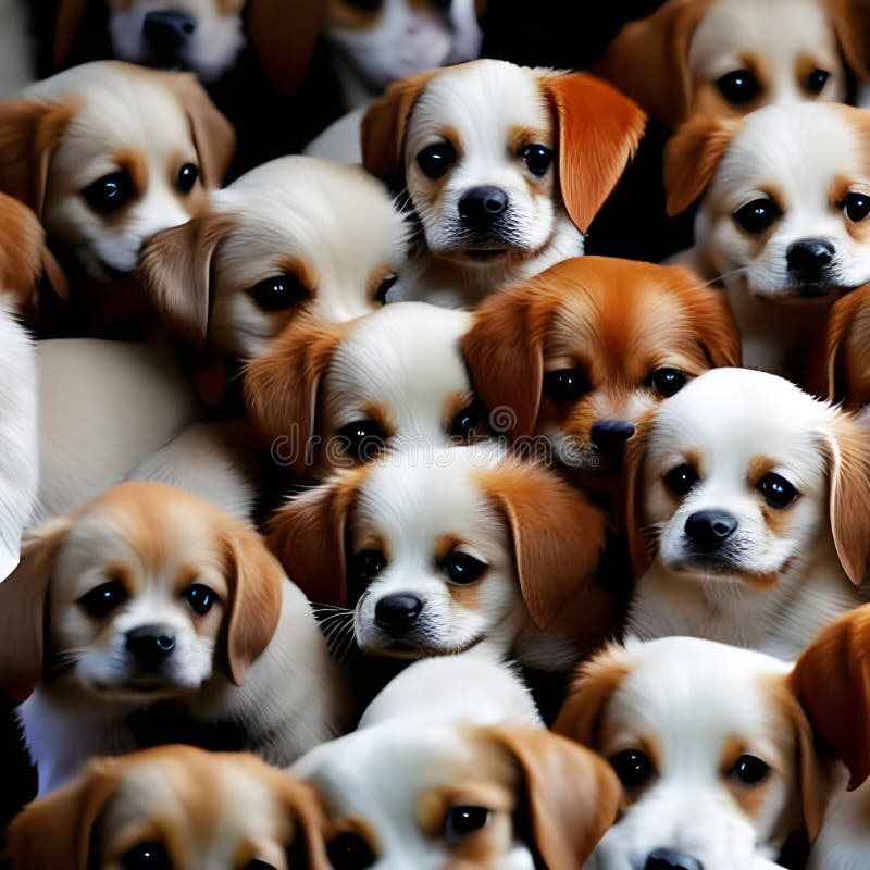 Illustration of a Set of Cute Little Dogs Stock Illustration ...