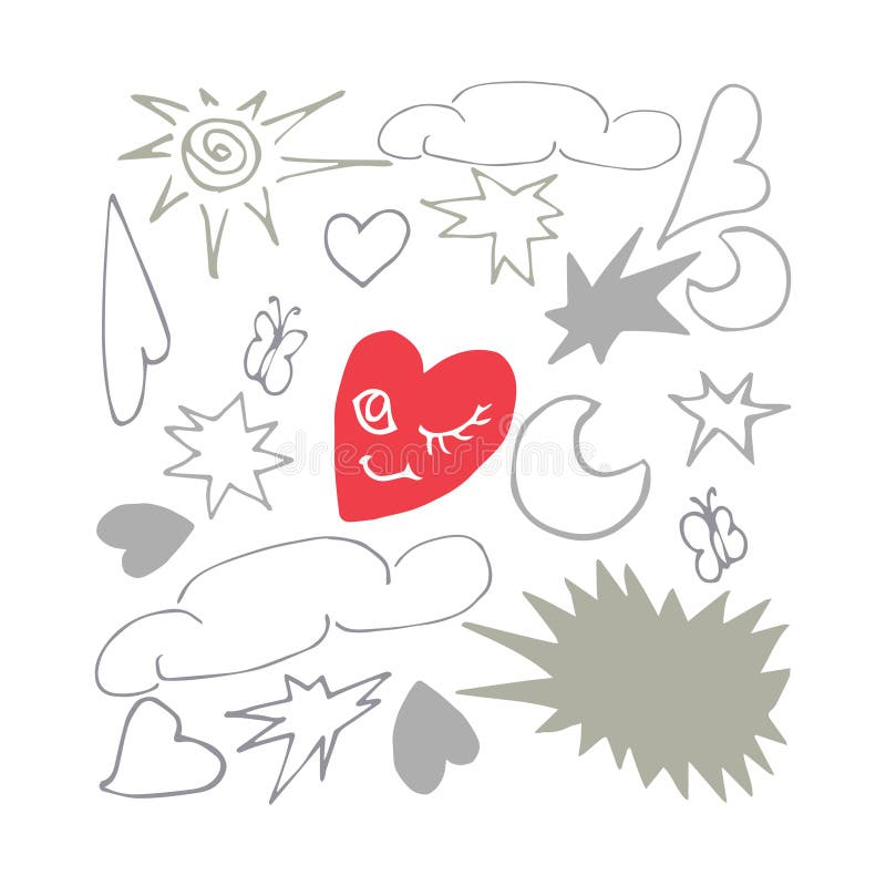 Winking Heart Sticker, Emoji Smiling Face, Emoticon Stock Vector ... Winking Heart Sticker, Emoji Smiling Face, Emoticon Stock Vector ...