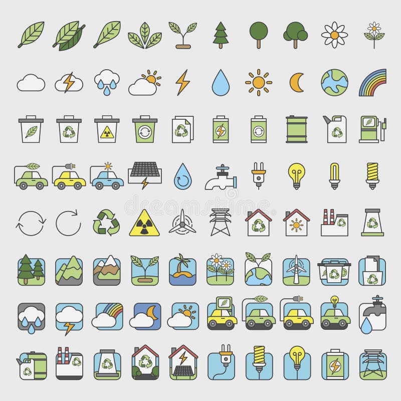 Illustration Set of Environmental Isolated Stock Illustration ...