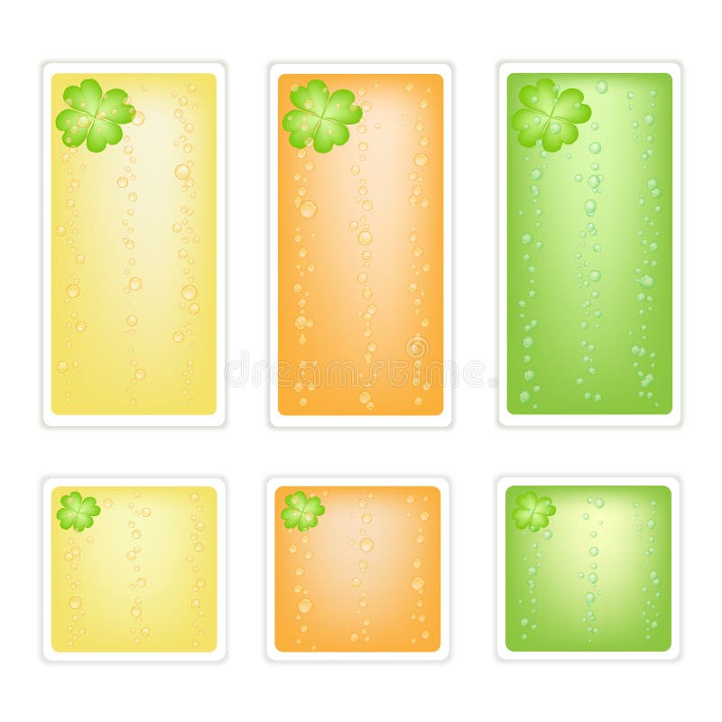 Illustration Set of Four Leaf Clovers Banner Stock Vector ...